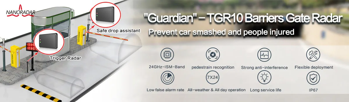 Nanoradar 24ghz Relay Out Barrier Gate Radar Sensor For Vehicle ...