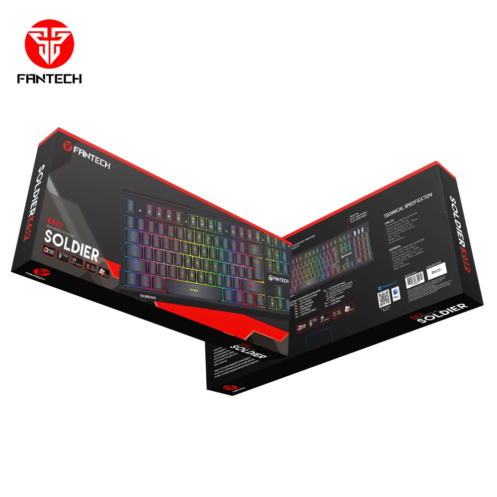 Fantech K612 Soldier Rgb Membrane Gaming Keyboard With Metal Top Cover ...