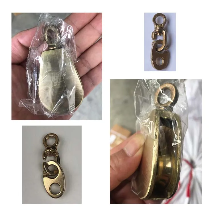 Marine Type Ship Brass Signal Flag Hook Pulley Block IMPA CODE 371585