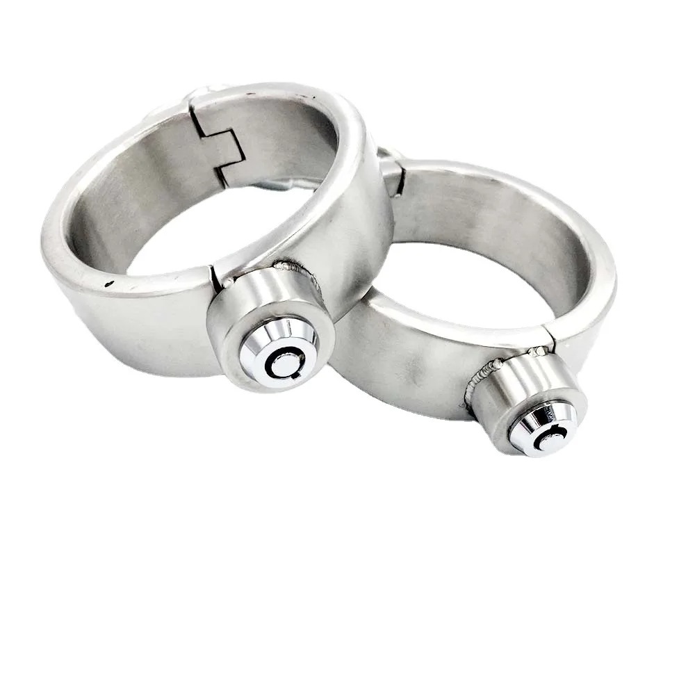 New Press Lock Bracelet Stainless Steel Simple Handcuffs Sexy Health ...