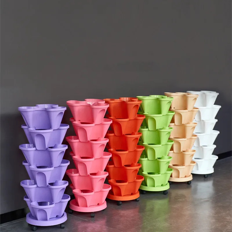 Hydroponics Farm Stacked Flower Pots Vertical Hanging Planter For Home ...