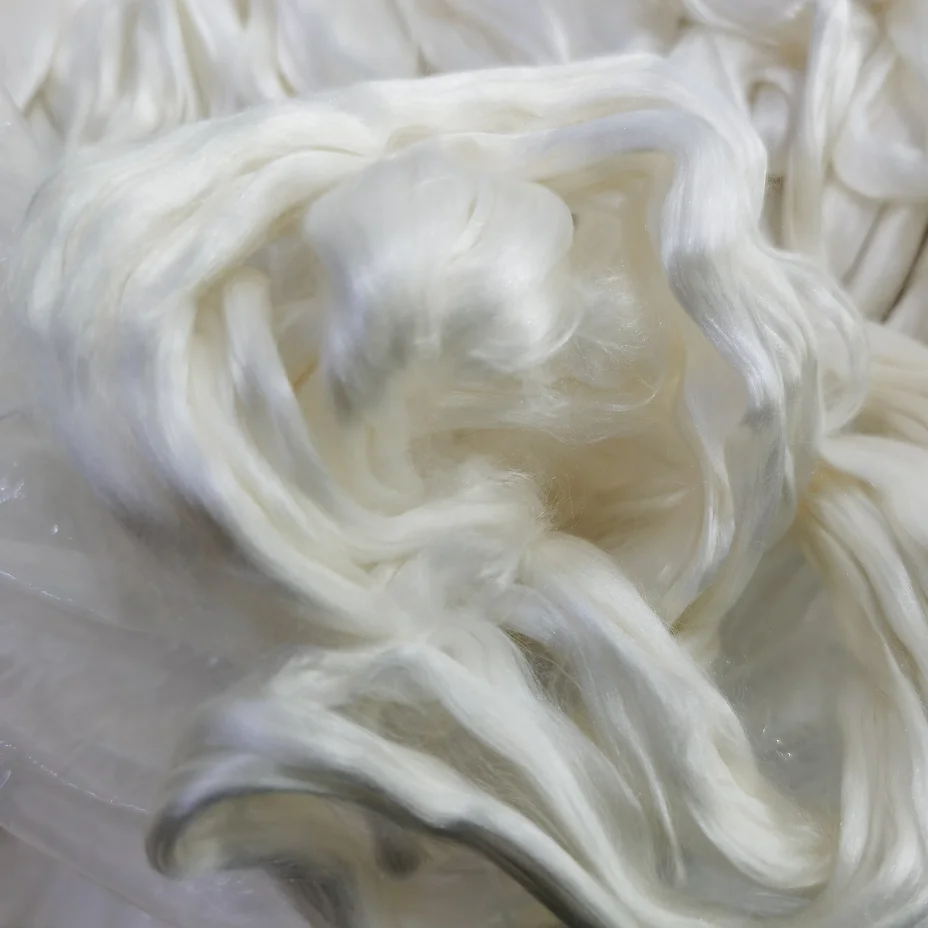 100% Mulberry Silk Fiber Sliver for Spun Yarn - Top Grade