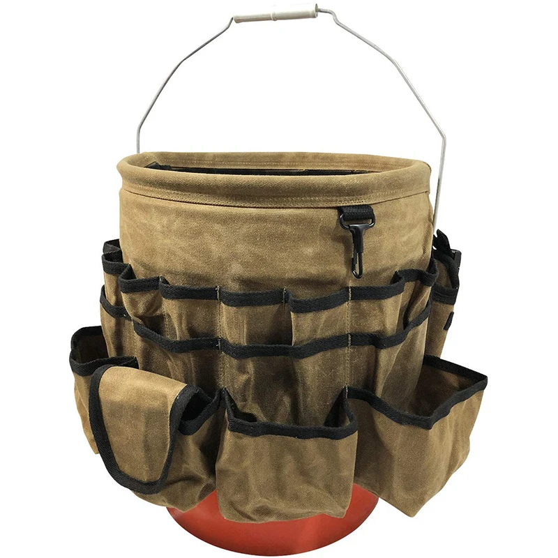 Waxed Canvas Tool Organizer Bucket Tool Bag - Buy Premium Quality ...