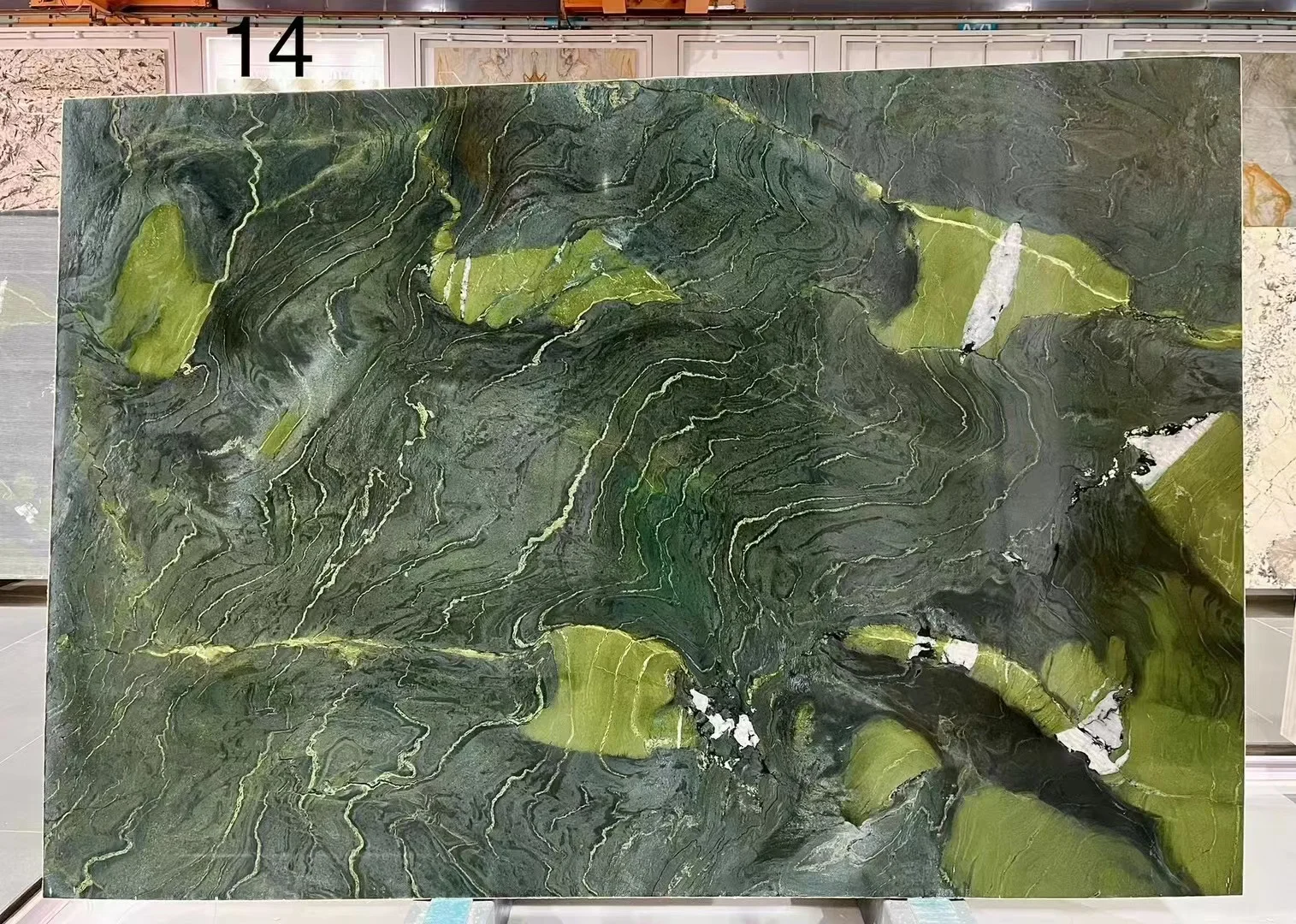 High Quality Luxury Decoration Avocado Green Quartzite Slabs For ...