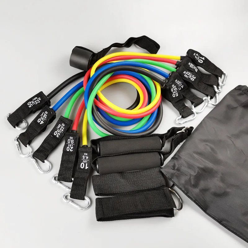 11 Pcs Resistance Bands Set - Elastic Tube Bands for Fitness Training ...