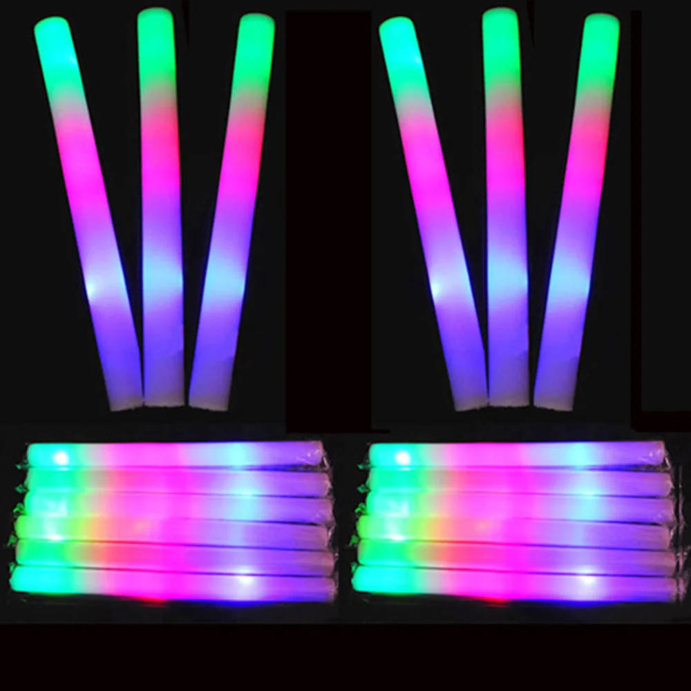 Custom LED Foam Glow Sticks for Wedding & Party Fun