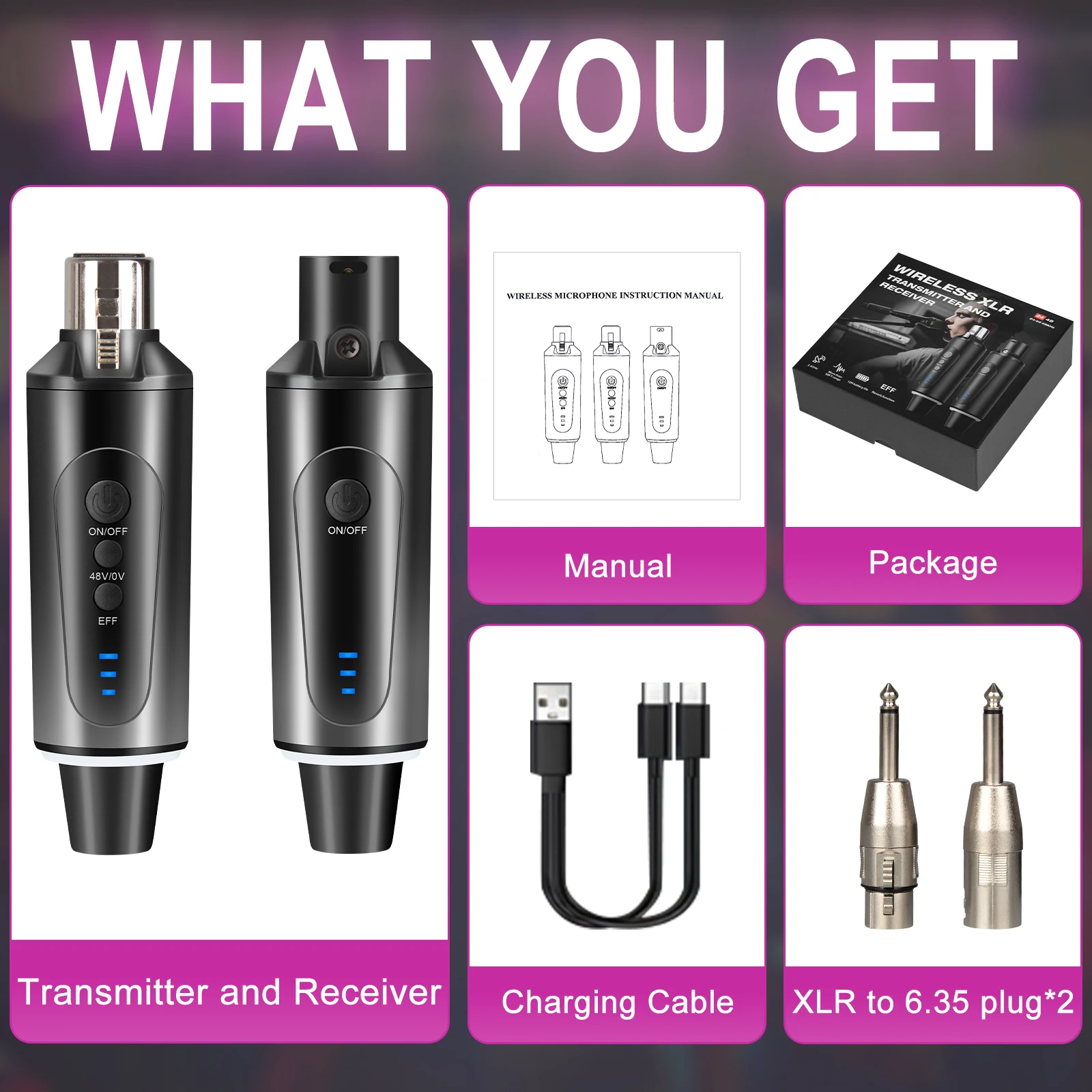 MA2 XLR Wireless Transmitter and Receiver - Versatile Microphone