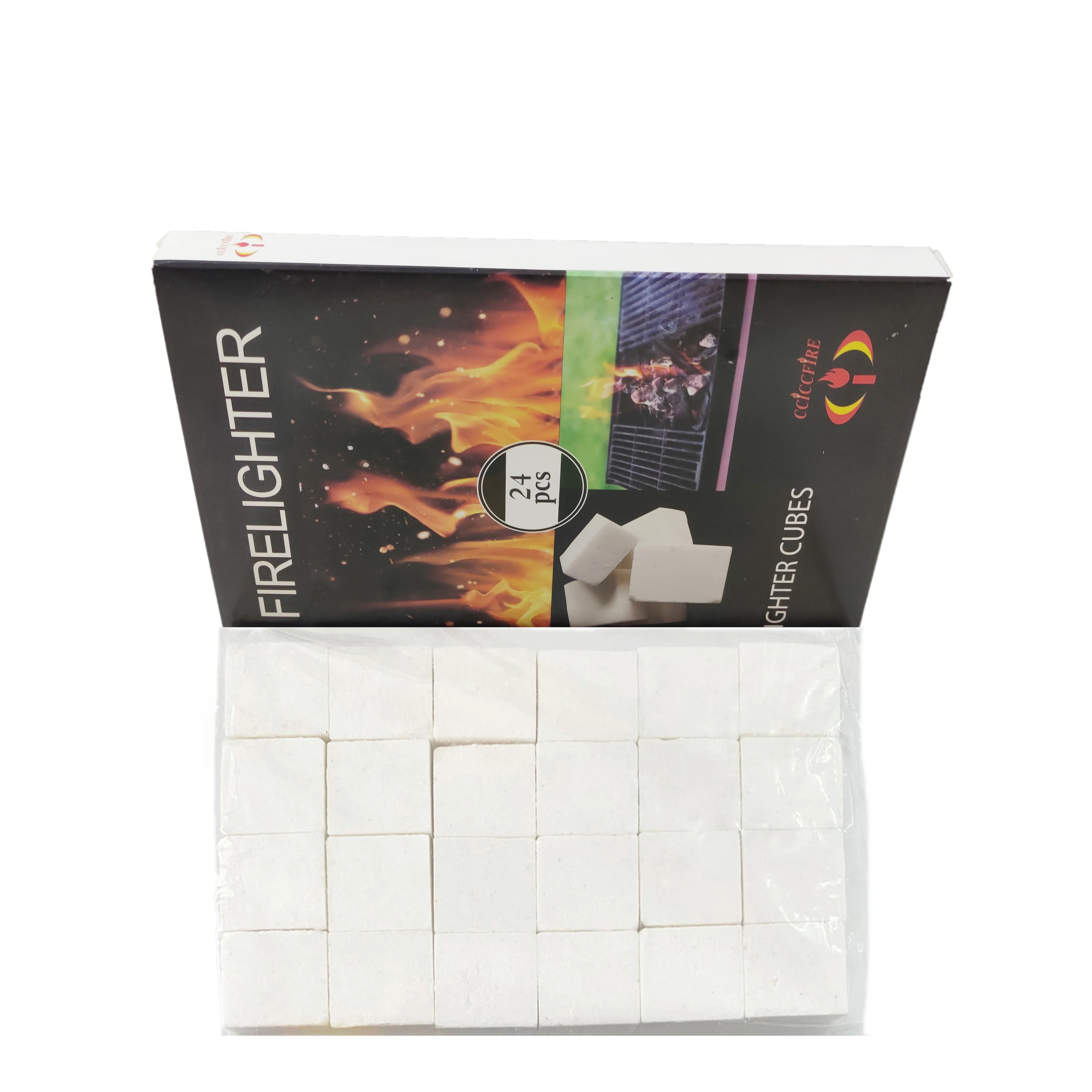 24-pack White Wood Fire Starter Cube Camping Bbq Grilling Portable Lighter Quick Ignition ...