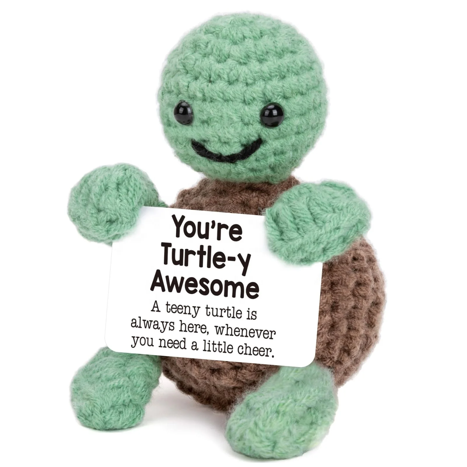 Handmade Positive Turtle Crochet Emotional Motivational Turtle Decor ...