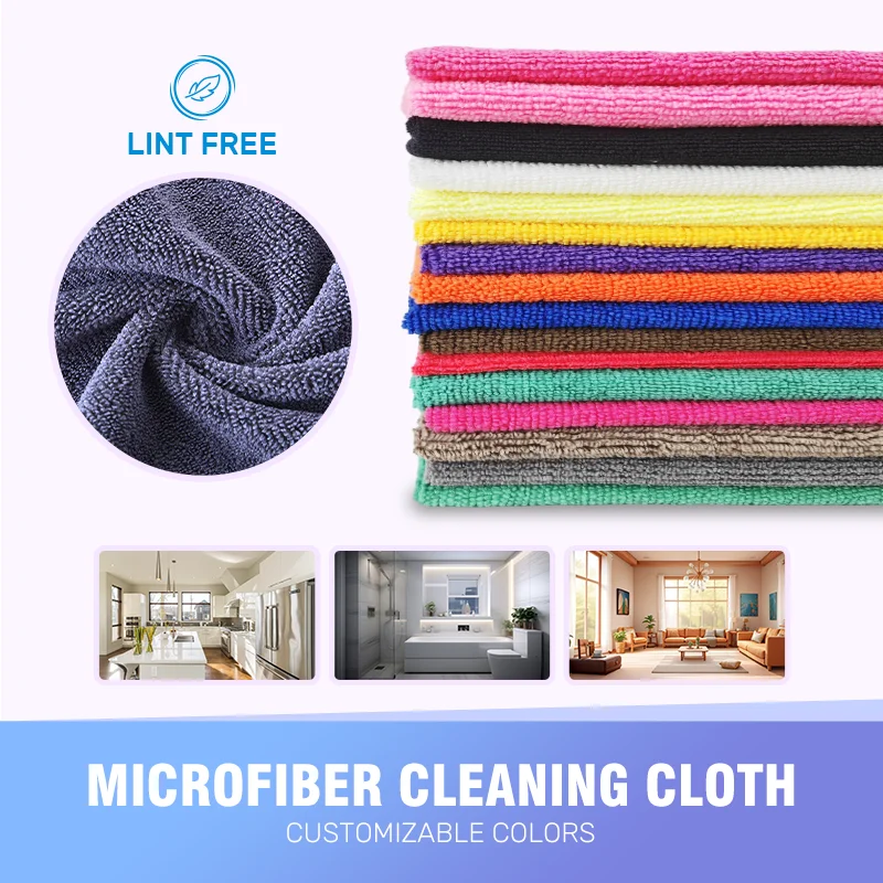 Customizable LOGO 40x40cm,35x75cm Microfiber Printed Cleaning Towel ...