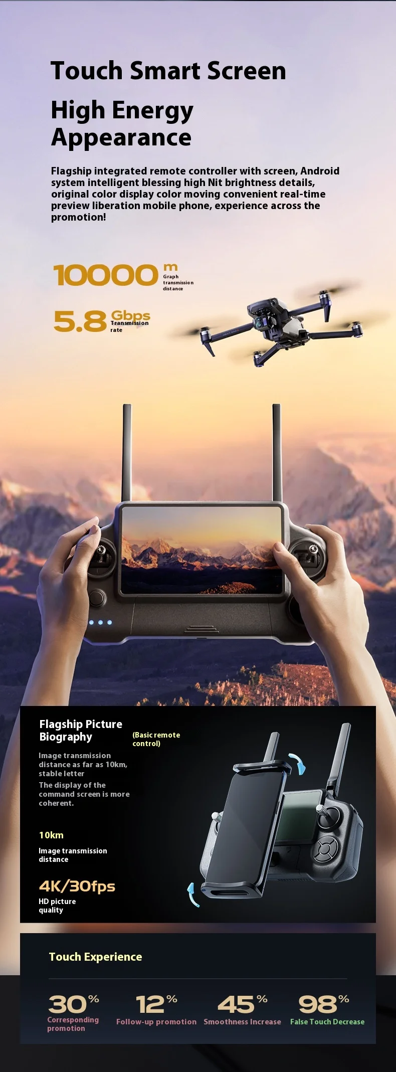 Foldable Brushless Drone with 6KM Image Transmission & 40 Min Flight ...