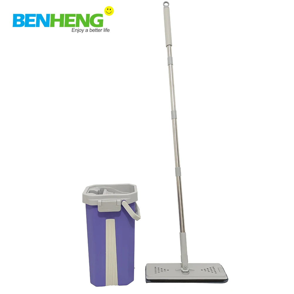 BENHENG New Magic Flat Mop Bucket Set - Wet and Dry Indoor Cleaning ...