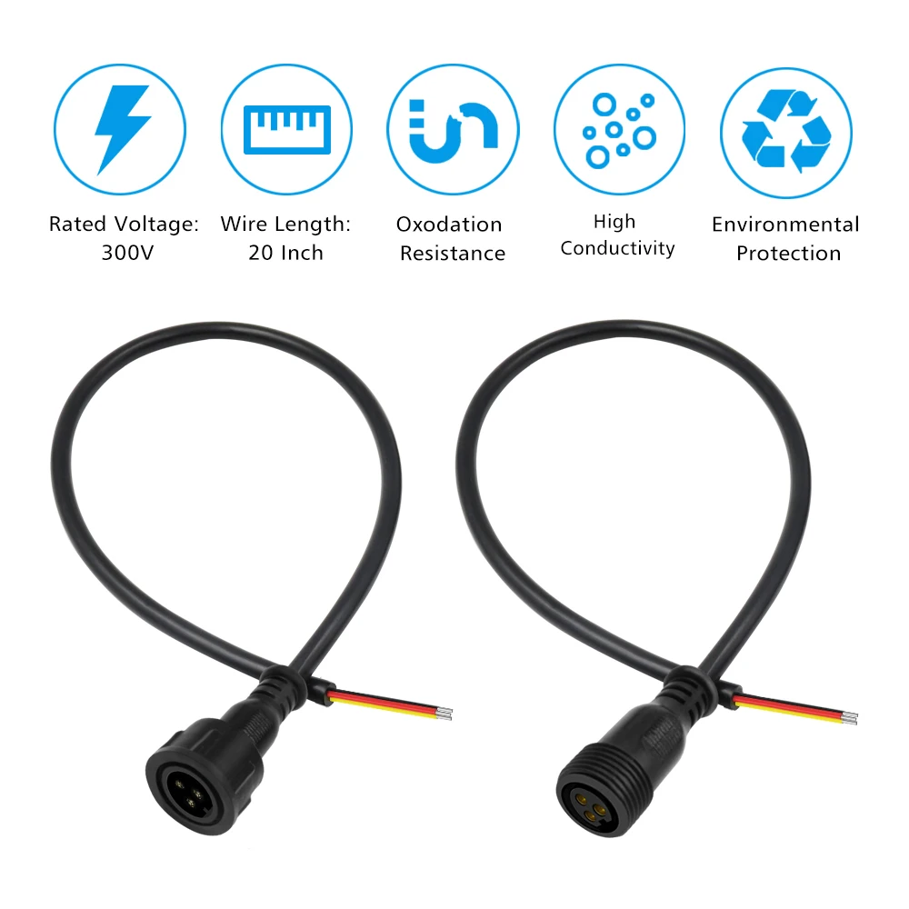 3 Core Waterproof Pigtail Connectors - Durable & Versatile