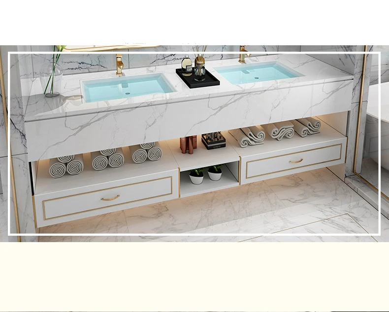 Marble Ceramic Washstand Washbasin Bathroom Cabinets White Lacquer ...