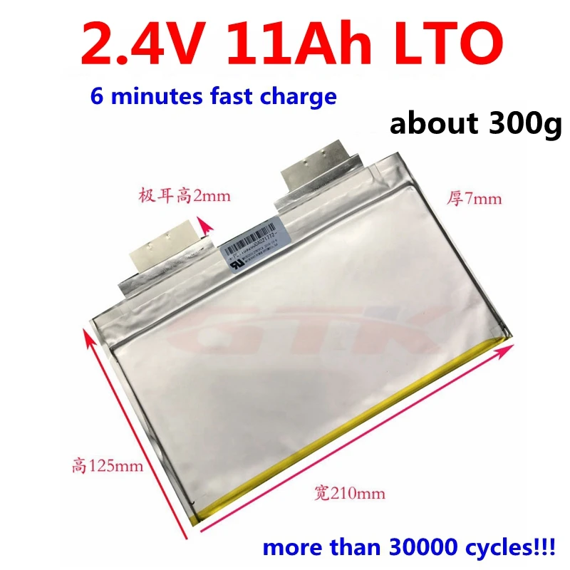 Lto 2.4v 11ah Lithium Titanate Battery Cell Lto Accu High 15c Up 2.3v ...