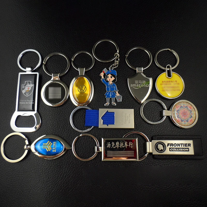 Custom Logo Epoxy Keychain Stainless Steel Key Chains Blank Metal ...
