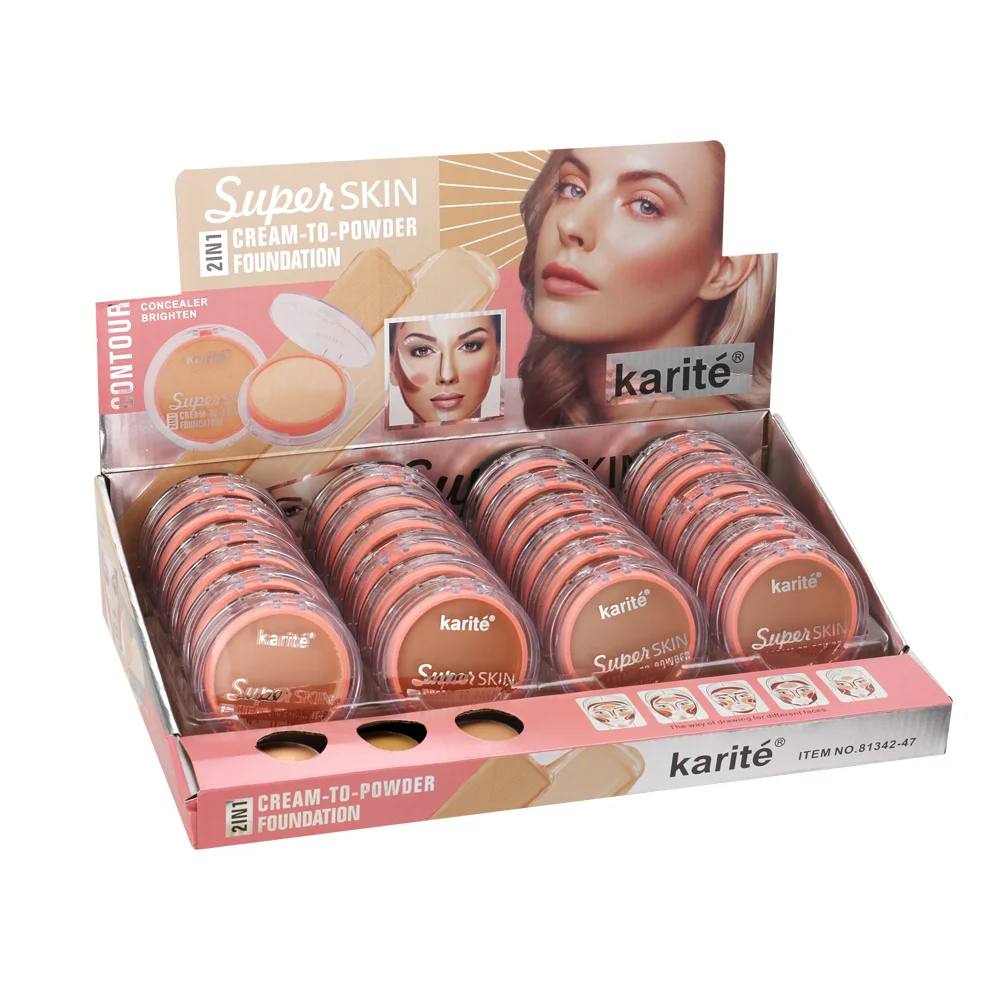 Karite Skin Contour Brighten Concealer Cream Pressed Powder 2 in 1