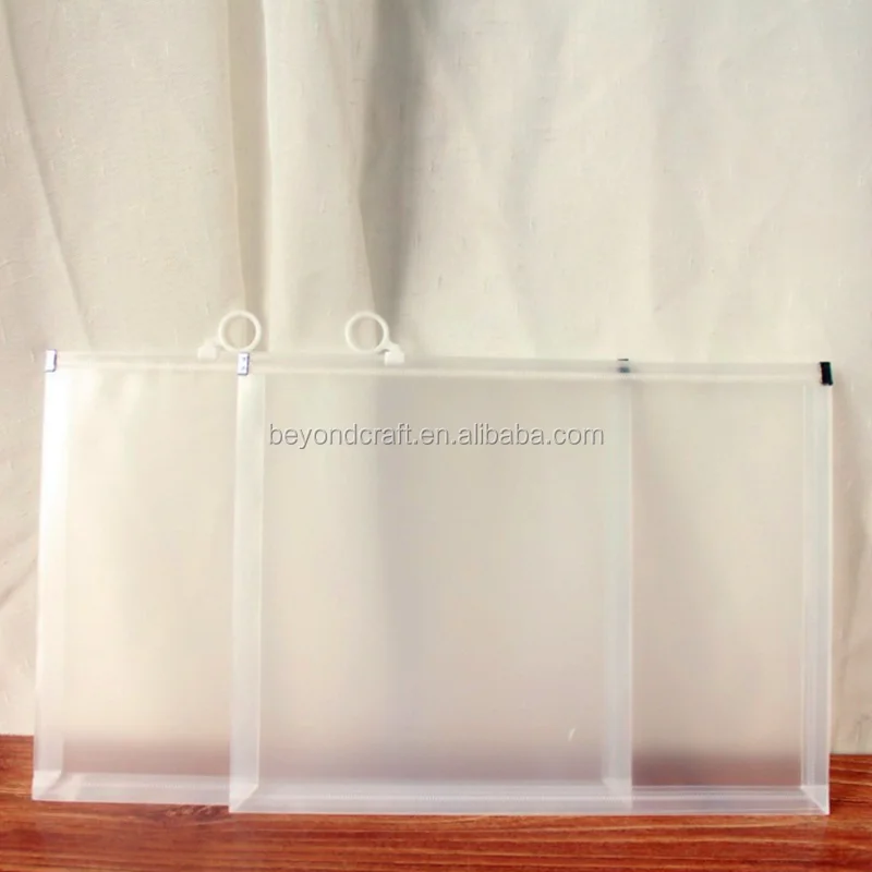 A4 Size Foldable Clear Poly Pp Zipper Lock File Folder Plastic ...