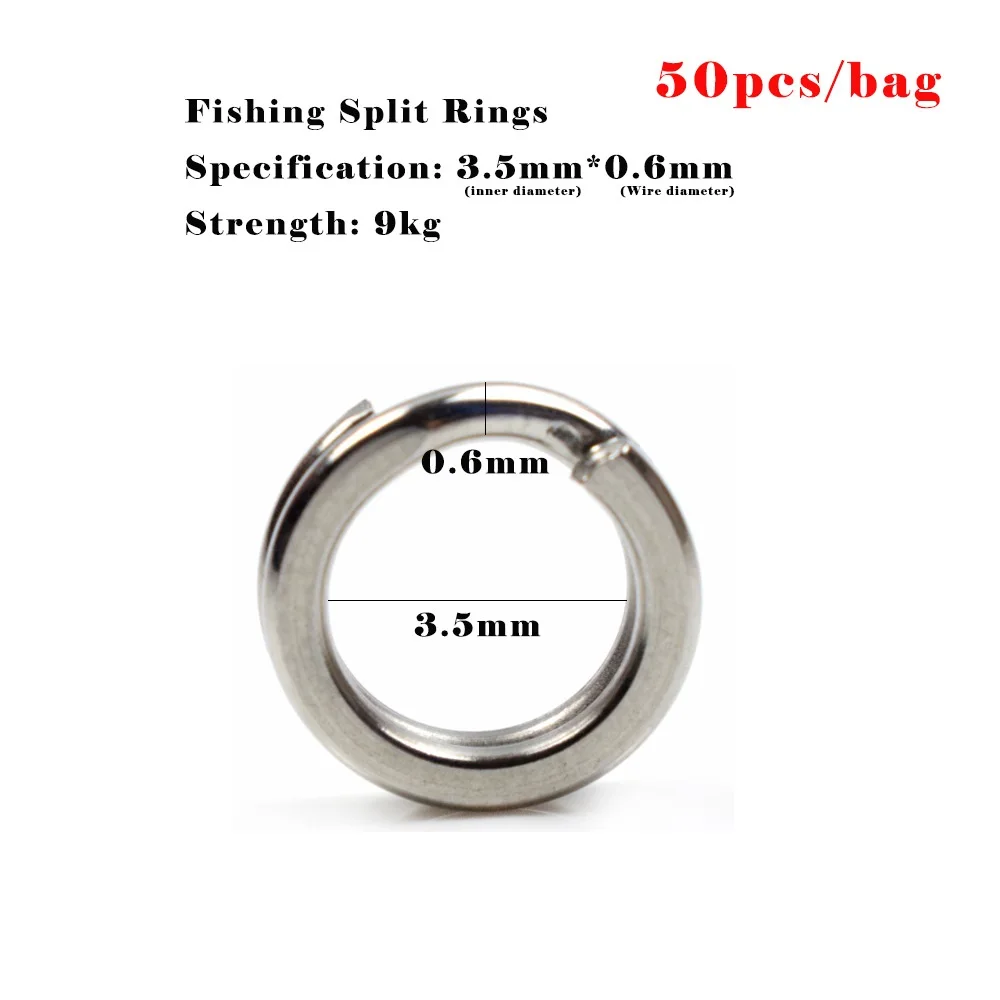 Stainless Steel Fishing Split O Rings Flat Fishing Swivel Knot Lure ...