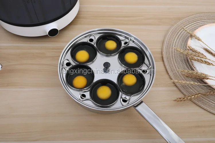6 Cups Stainless Steel Non Stick Egg Poacher - Kitchen Gadget