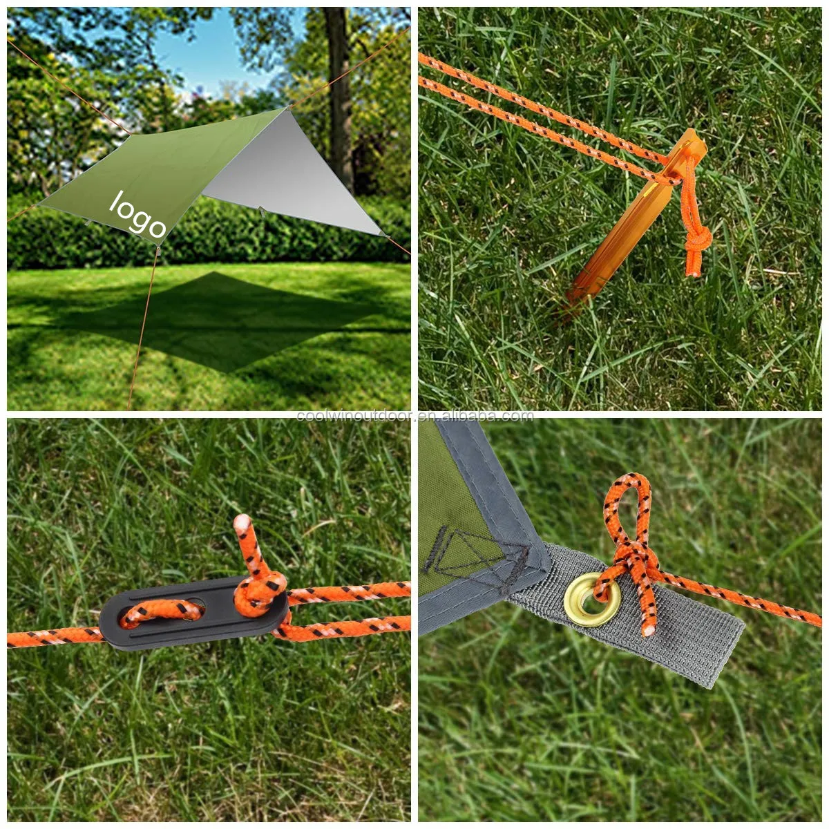 Outdoor Camping Waterproof Sunshade Rain Fly Tent Shelter Hammock Tarp ...