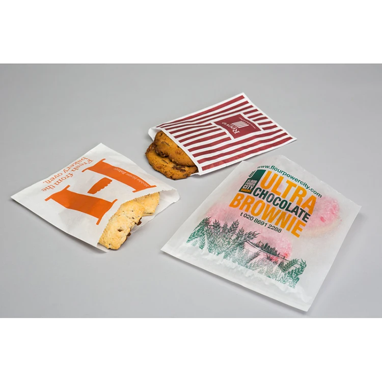 Custom Printed V Shape Bottom Food Grade Greaseproof Bags