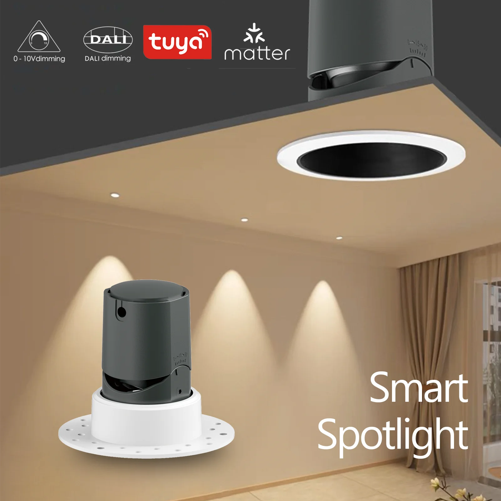 Matter Spotlight Rimless Aluminum Deep Cup Anti-glare Led Recessed Home ...