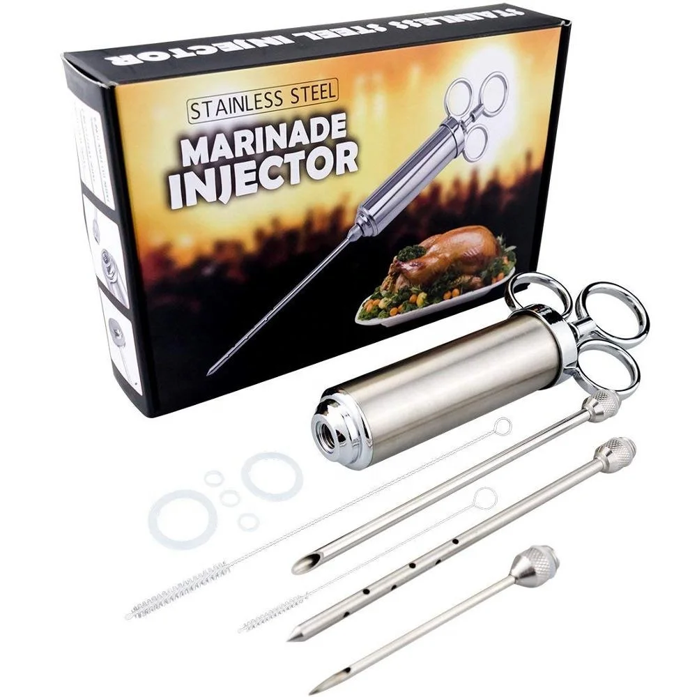 Heavy Duty 2oz Marinade Meat Injector,304 Stainless Steel Bbq Injector ...
