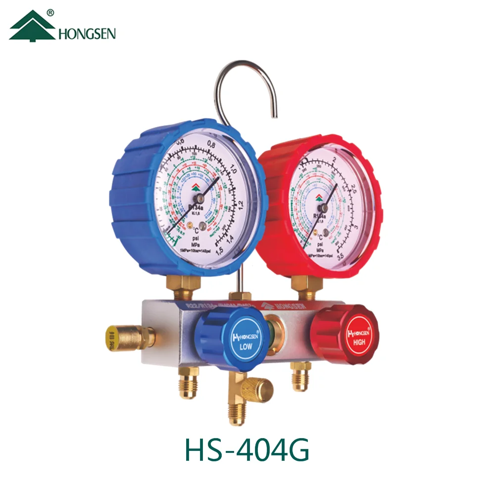 Hongsen Refrigeration and A/C Diagnostic Tools Manifold Gauge for R134a ...