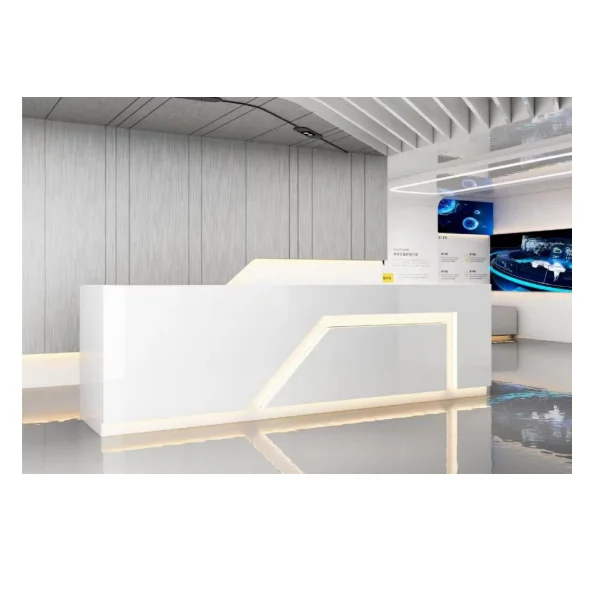 Modern Minimalist Reception Desk with LED Lights Office Furniture for ...