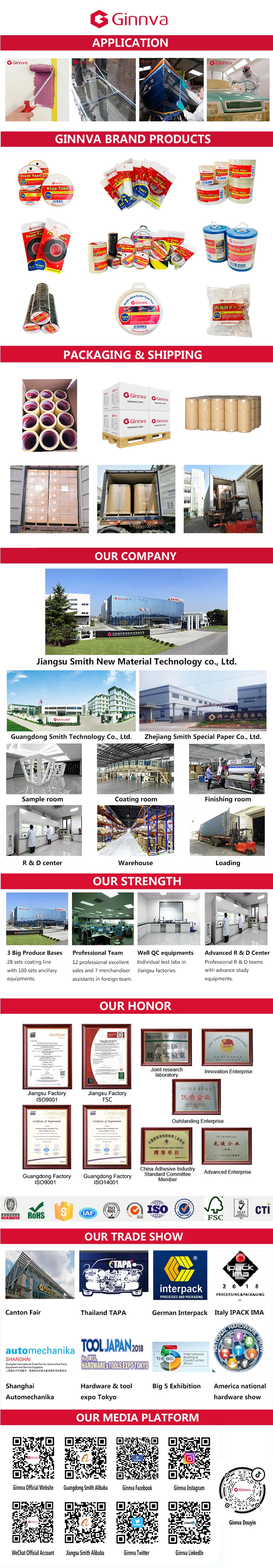 Ginnva White Color Masking Tape #308C - 12mm X 50M