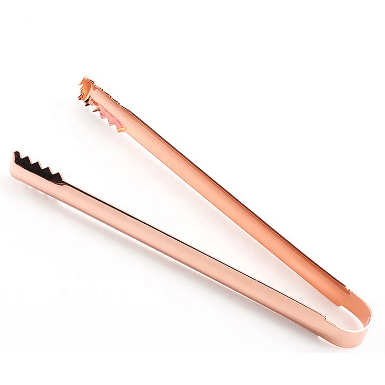 Food Grade Rose Gold Serving Food Ice Tongs Mini,Stainless Steel Copper ...