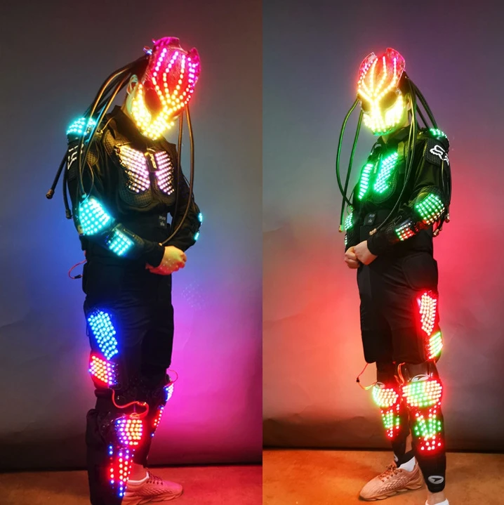 RGB LED Light up Dancing Stage Light Suit Robot for DJ for Halloween ...