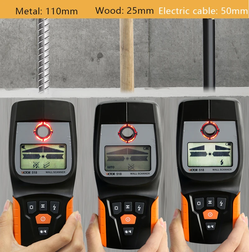 3 in 1 Metal Detector - Detect Metal, Wood Studs, & Live Wire