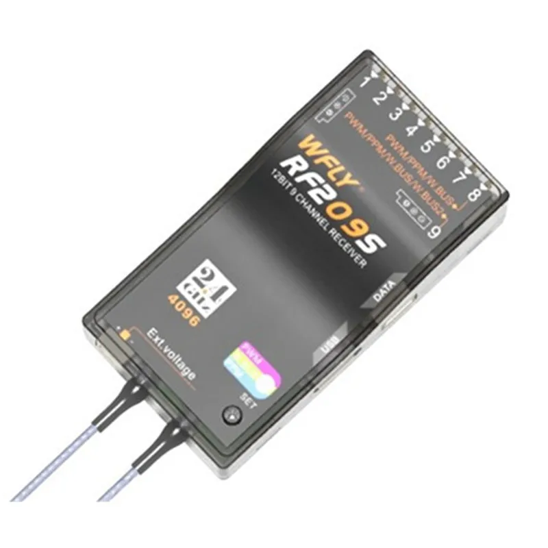 WFLY 2.4G 9通道接收器RF209S/带WBUS PPM用于ET07 ET12 4/6/7/9CH S.BUS PPM PWM RC ...