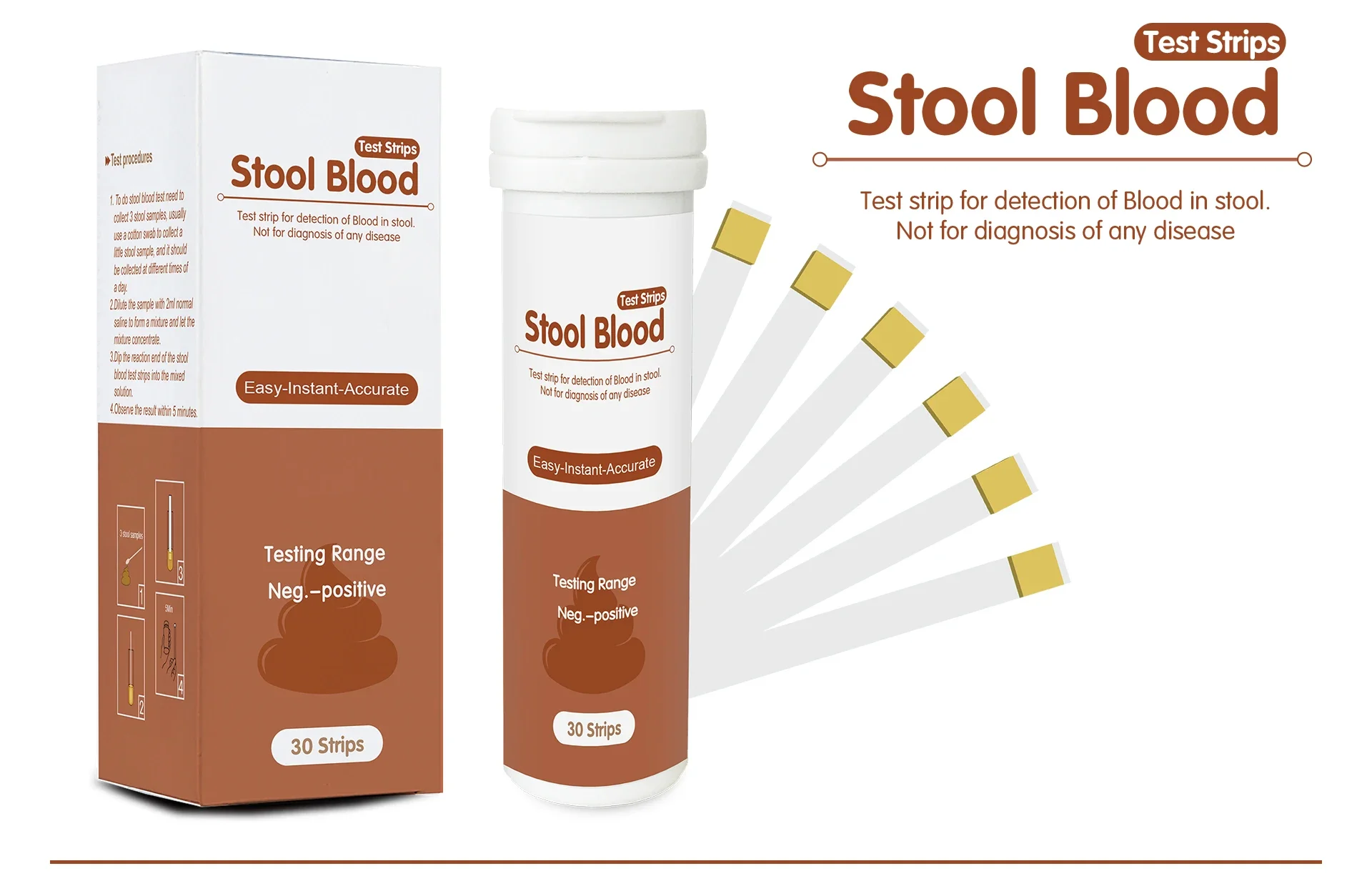 Fecal Occult Blood Rapid Test Strip 30 Strips - Buy Fecal/occult/blood ...