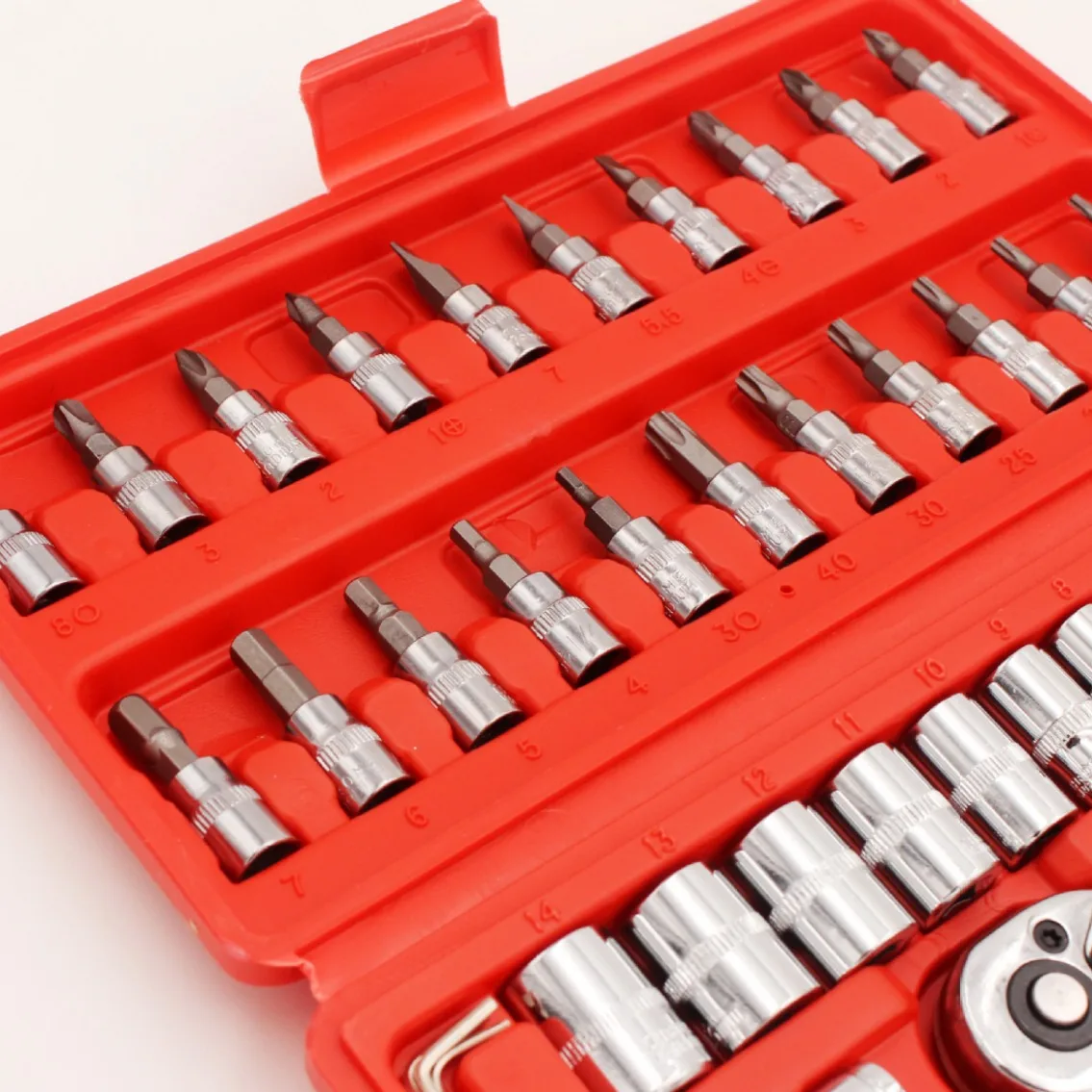 46 Piece Portable Combination Spanner Wrench Set for Repair