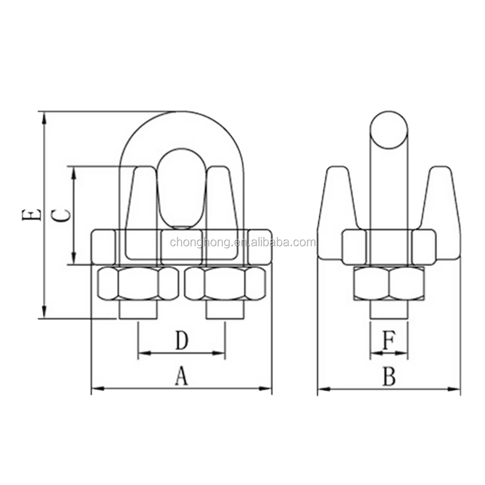 Jis Type Cable Clamps Forged Wire Rope Clip Stainless Steel 304/316 ...