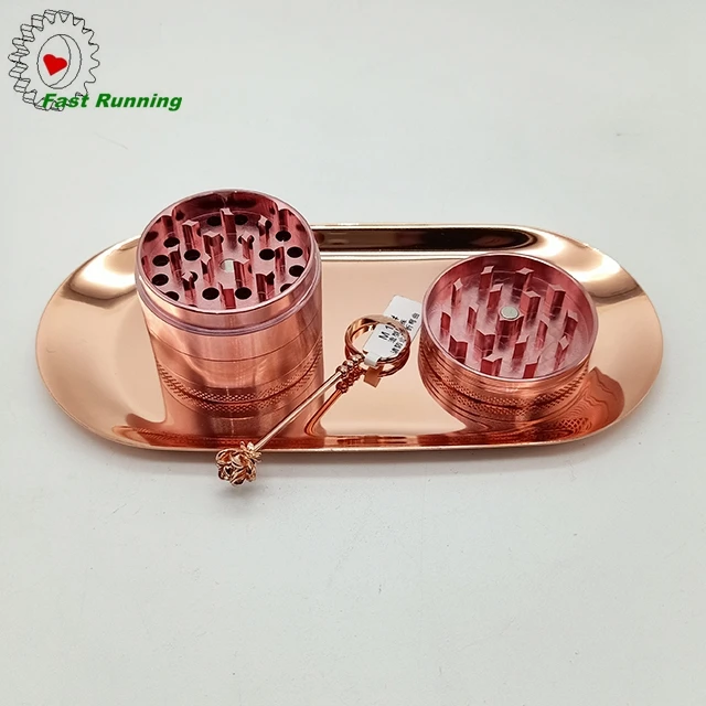 Custom Smoking Pipe Hookah Accessories Rose Gold Grinder Sets Weed ...