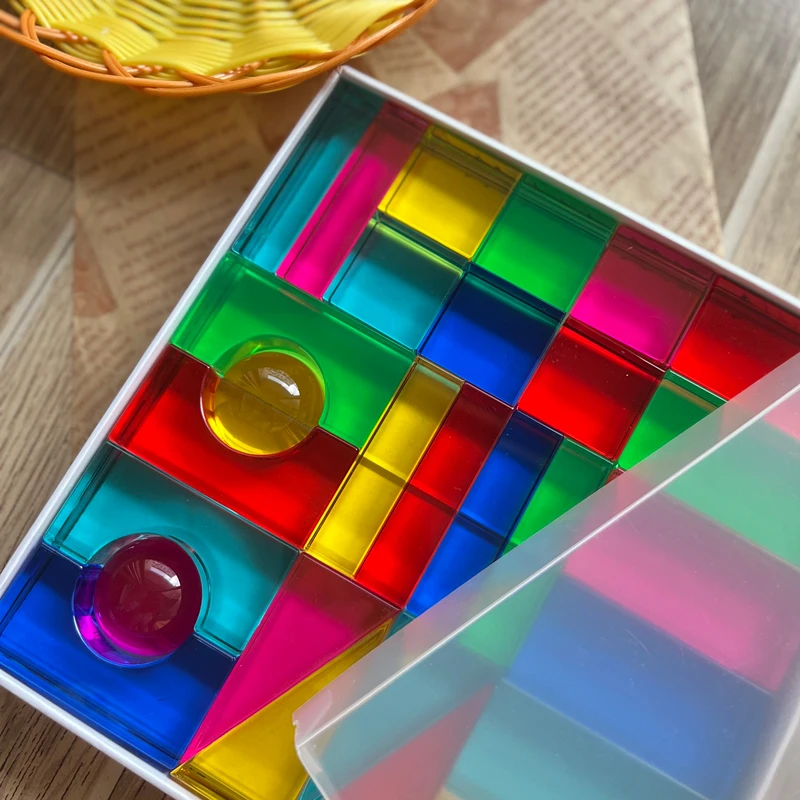 Transparent Acrylic Building Blocks for Kids - Fun & Learning