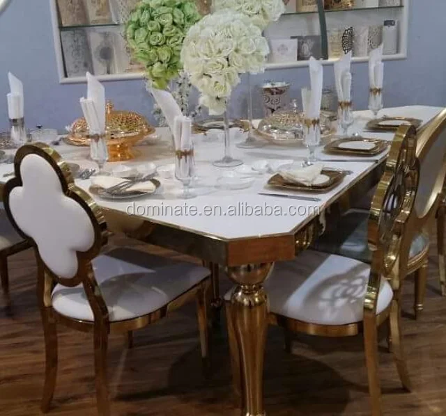 Hotel Banquet Gold Stainless Steel Triangle Wedding Table