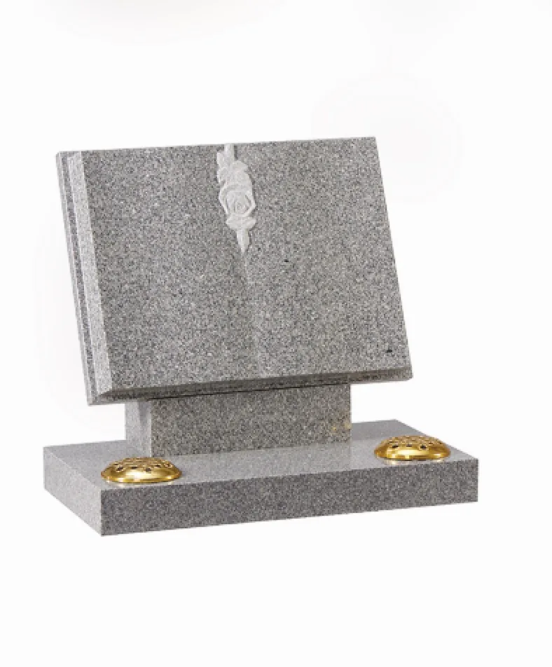 Customized Black Granite Memorials - Open Book Bible Tombstones
