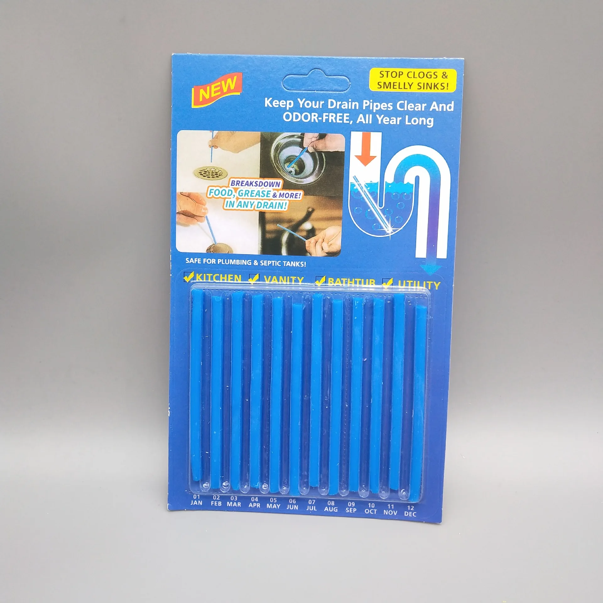 Rts Drain Clean Sticks Pipe Dredging Deep Odour Remover Clean Stick ...