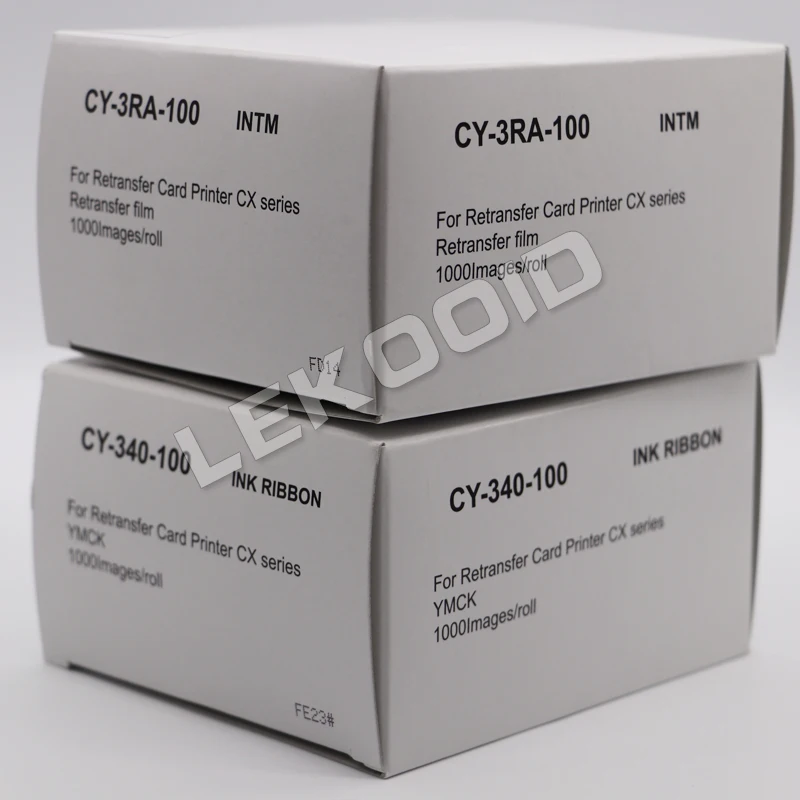 Original JVC Card Printer CY-340-100D YMCK Ribbon & CY-3RA-100 ...
