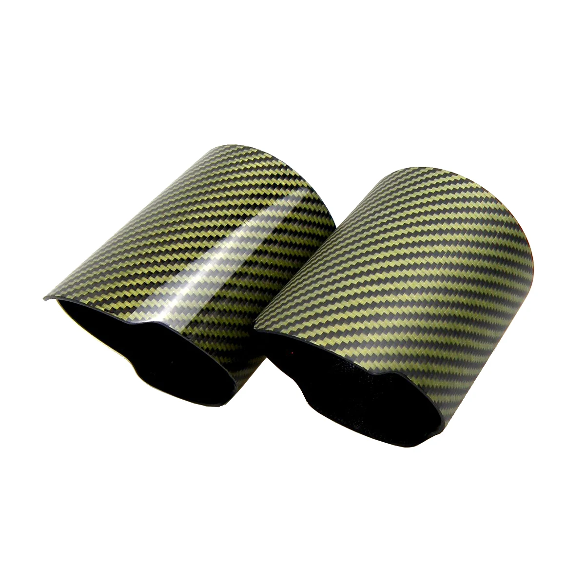 Car Universal Green Carbon Fiber Exhaust Tip Cover Exhaust Muffler Pipe ...