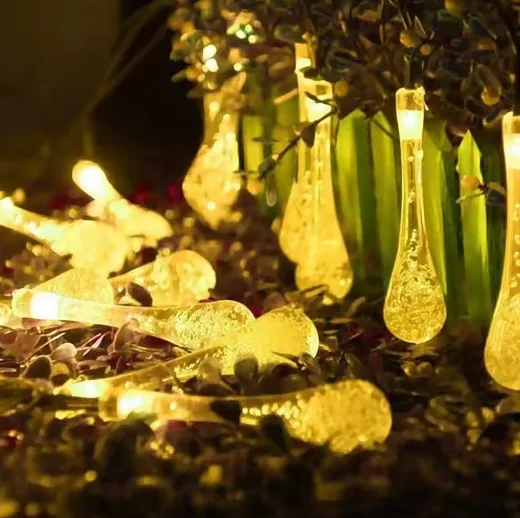 Bubble Ball Water Drop LED Solar Light String Outdoor Landscaped Garden ...