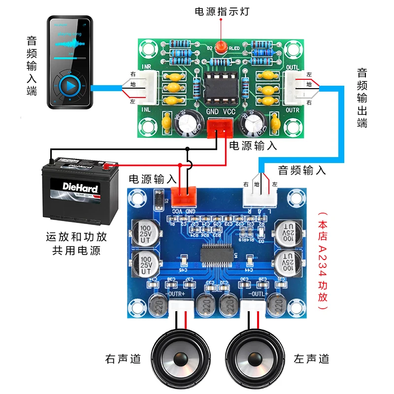 Xh-a902 Amplifier Module Power Amplifier Preboard Ne5532 Tone Board ...