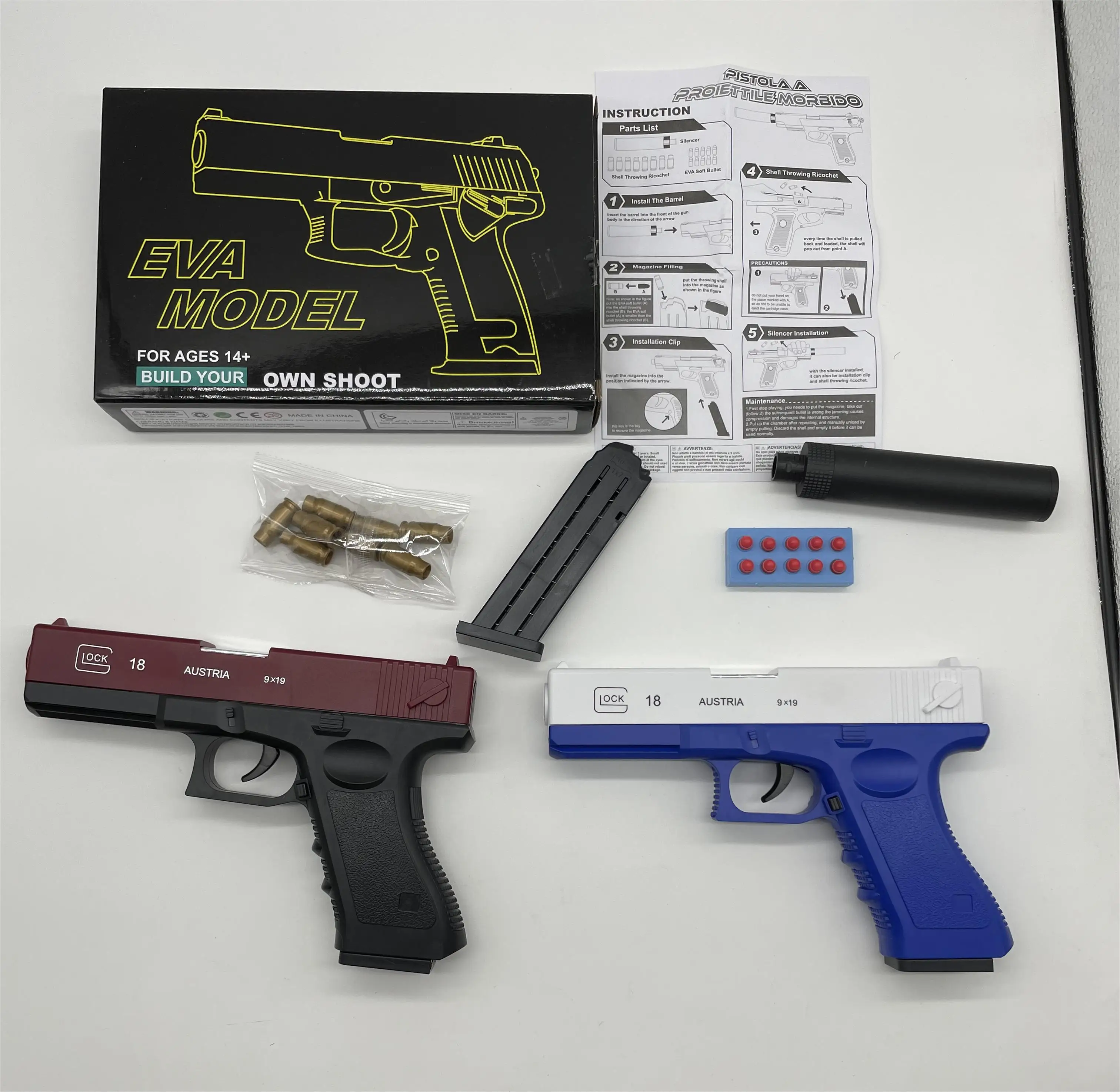 Mini Blaster Self Defense Gun Pistol Soft Gun Plastic Ejection Pistol ...