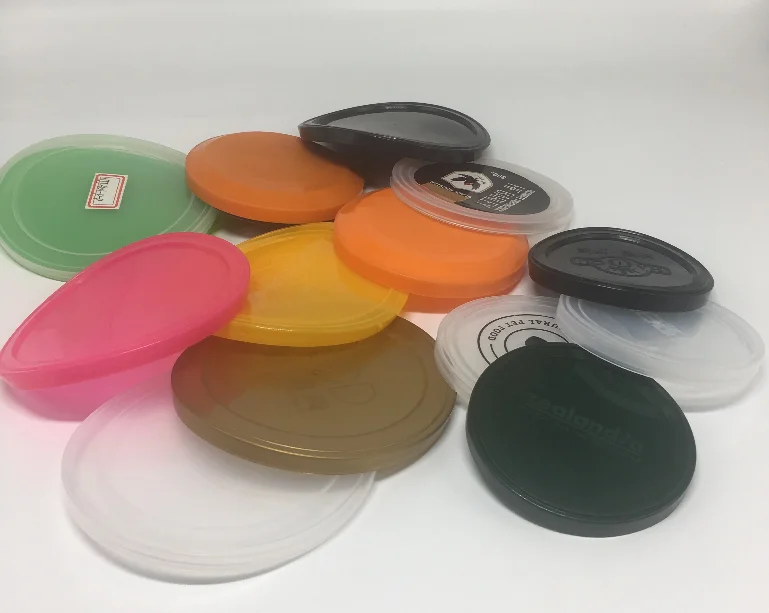 73mm Clear Food Grade PE Plastic Push Pull Lids for Tuna Cans