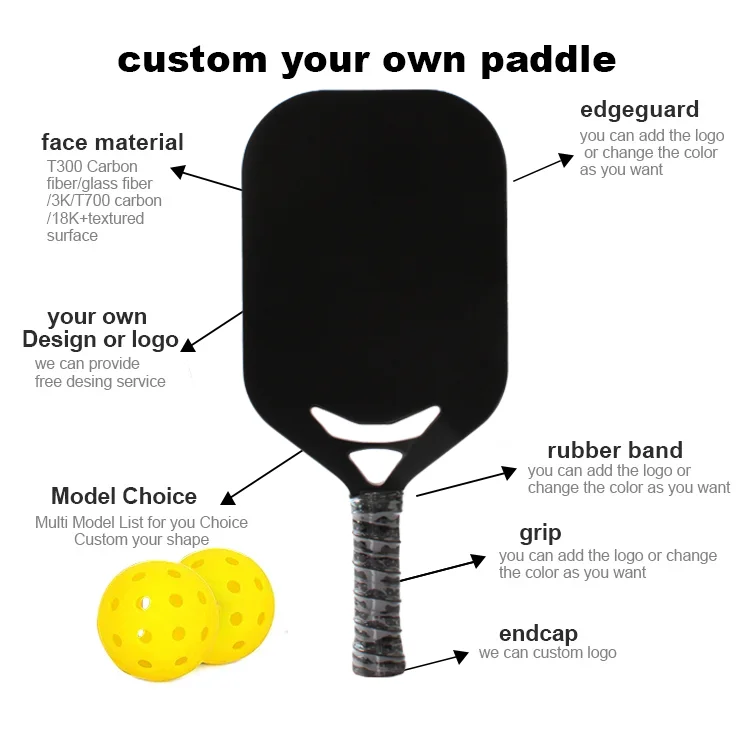 USAPA Approved 13mm Carbon Fiber Pickleball Paddle with Integrated ...
